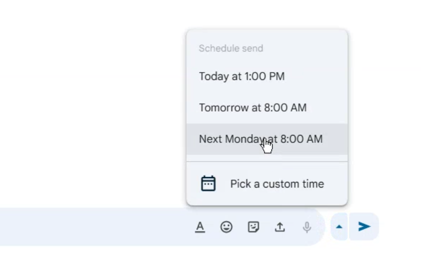 Google Chatでメッセージをスケジュールする方法 - オタクの時間