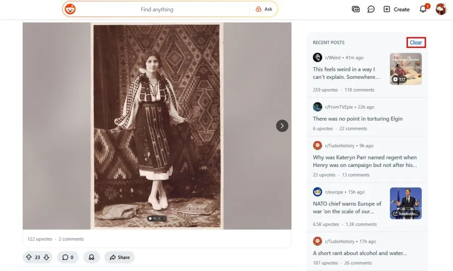 Reddit履歴を表示および削除する方法 - オタクの時間
